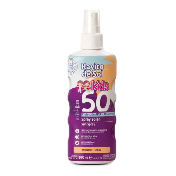 Protector Solar en spray Rayito de Sol KIDS FPS 50 x 195 ml - Sergio ...