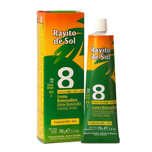 Crema bronceadora Rayito de Sol FPS 8 x 70 grs - Sergio Perfumerias