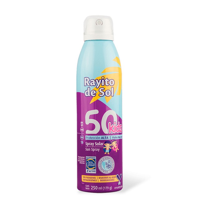 Protector Solar en aerosol Rayito de Sol KIDS FPS 50 x 250 ml - Sergio ...