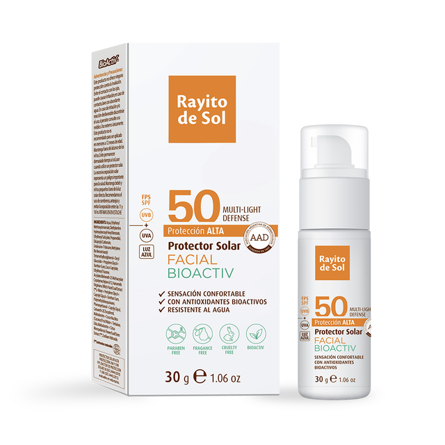 Protector solar facial Rayito de sol Bioactiv FPS 50 - Sergio Perfumerias