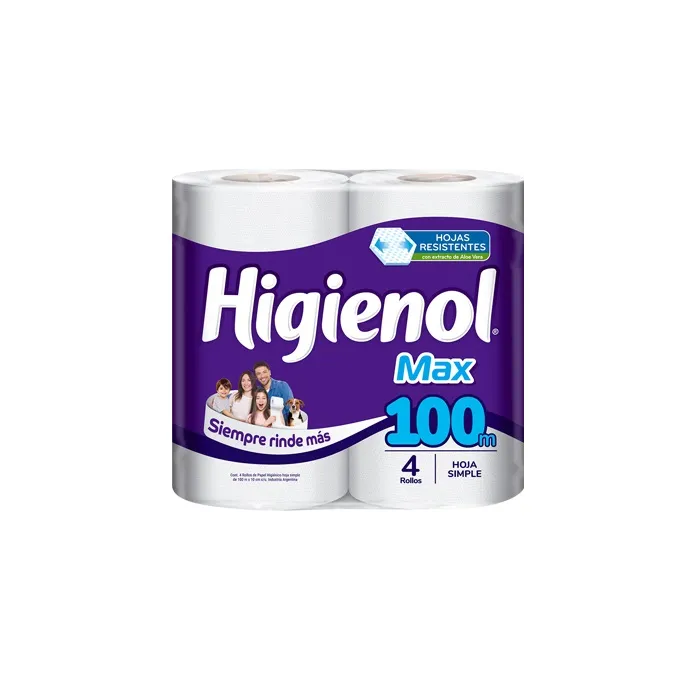 Papel higiénico Higienol MAX 4 x 100 m - Sergio Perfumerias