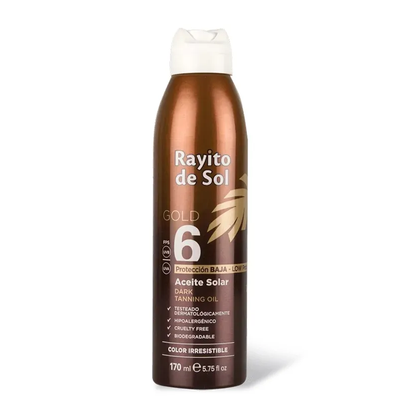 Aceite Solar en aerosol Rayito de Sol Gold x 170 ml - Sergio Perfumerias