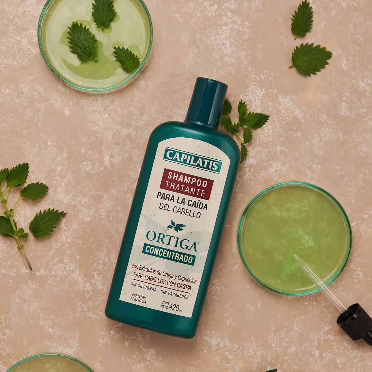 Shampoo Capilatis Tratante Ortiga Concentrado Cabellos con Caspa x 420 ...