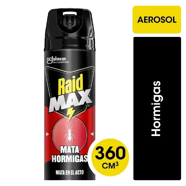 Aerosol Insecticida Raid Max Mata Hormigas x 360 ml - Sergio Perfumerias