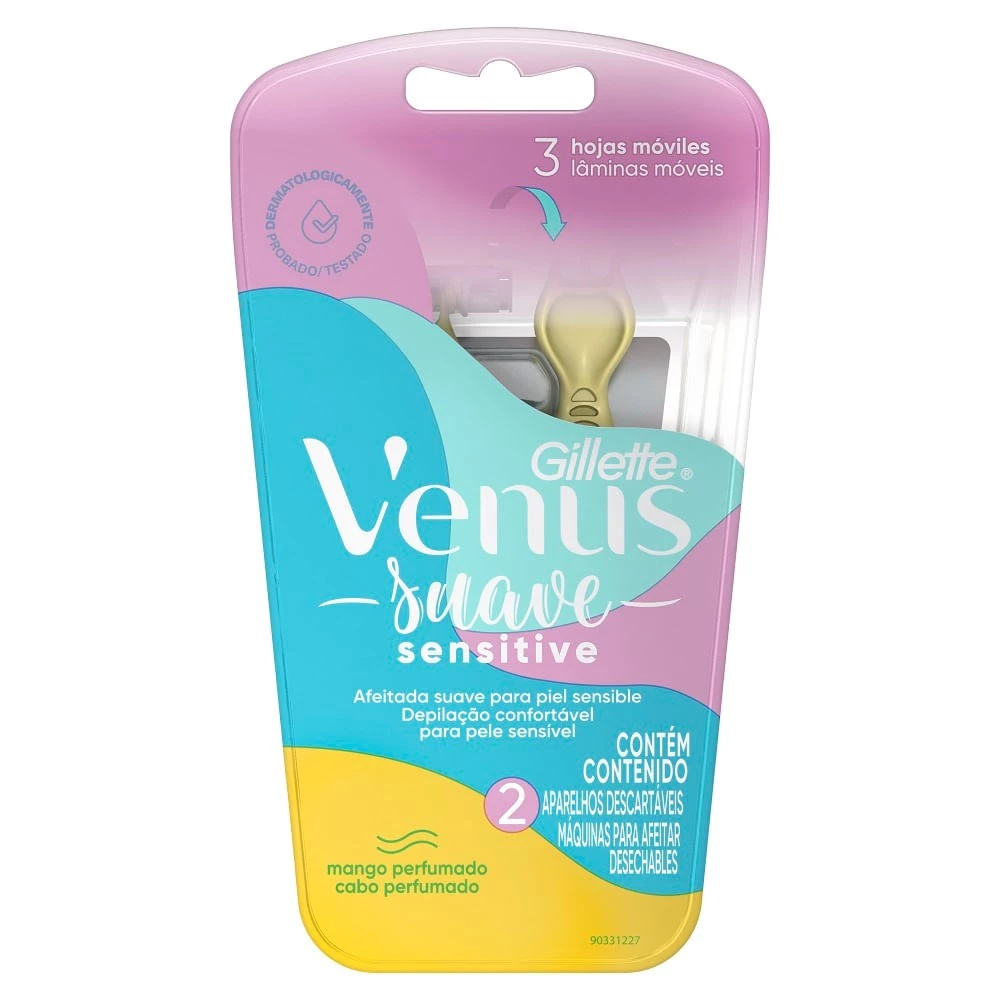 Máquina descartable Gillette Venus Suave Sensitive con mango perfumado ...