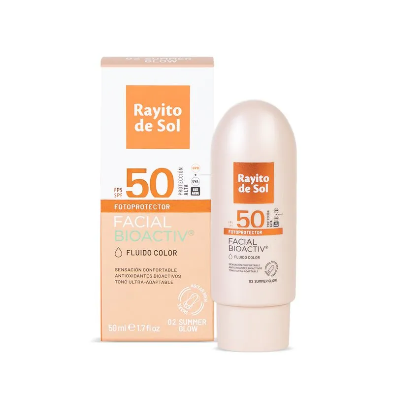Protector facial Rayito de Sol Facial Bioactive Fluido Color x 50 ml ...