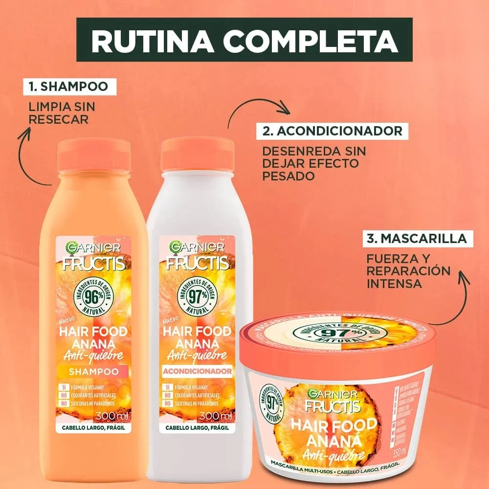 Shampoo Garnier Fructis Hair Food Ananá x 300 ml - Sergio Perfumerias